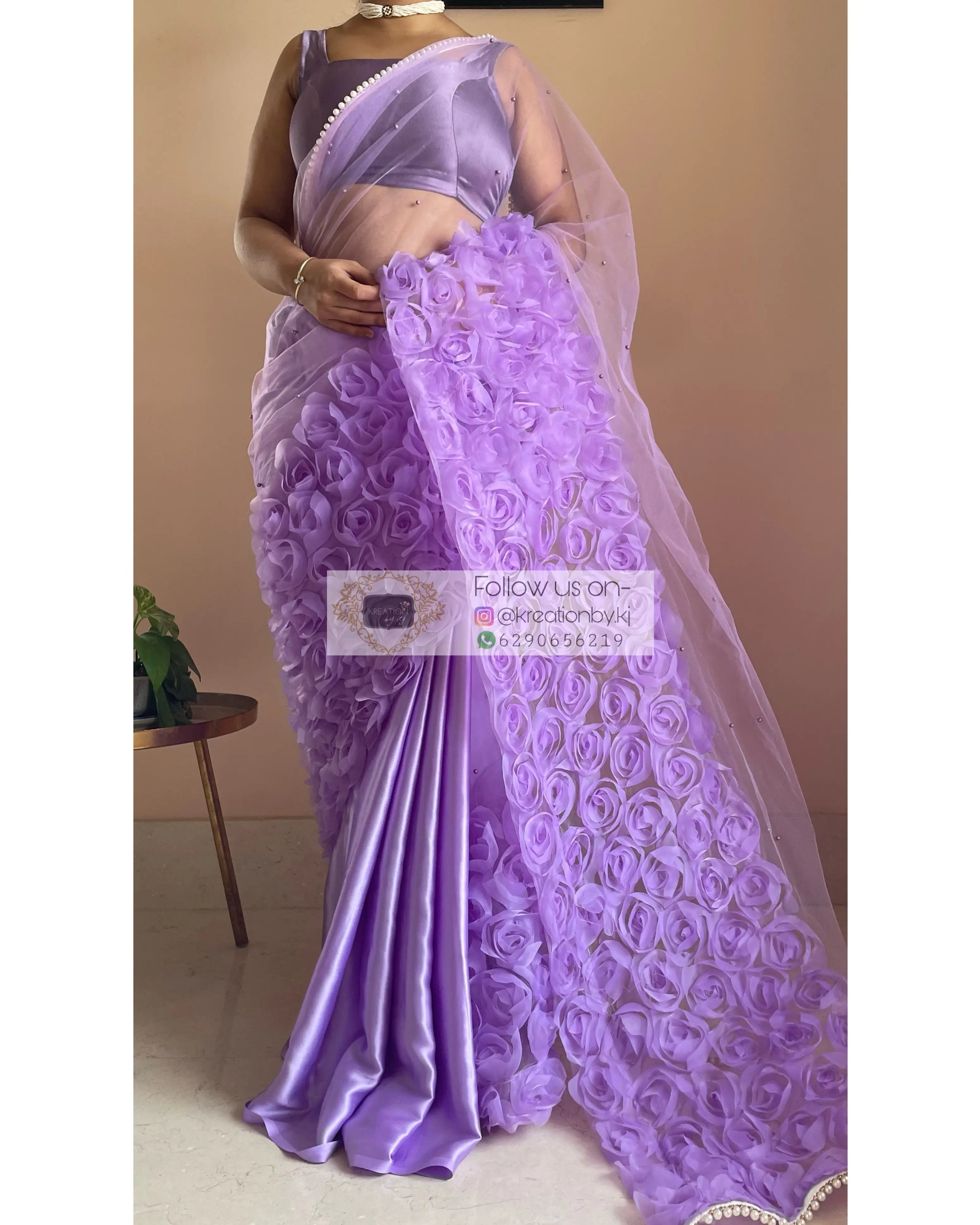 Lavender Drama Queen Saree – kreationbykj