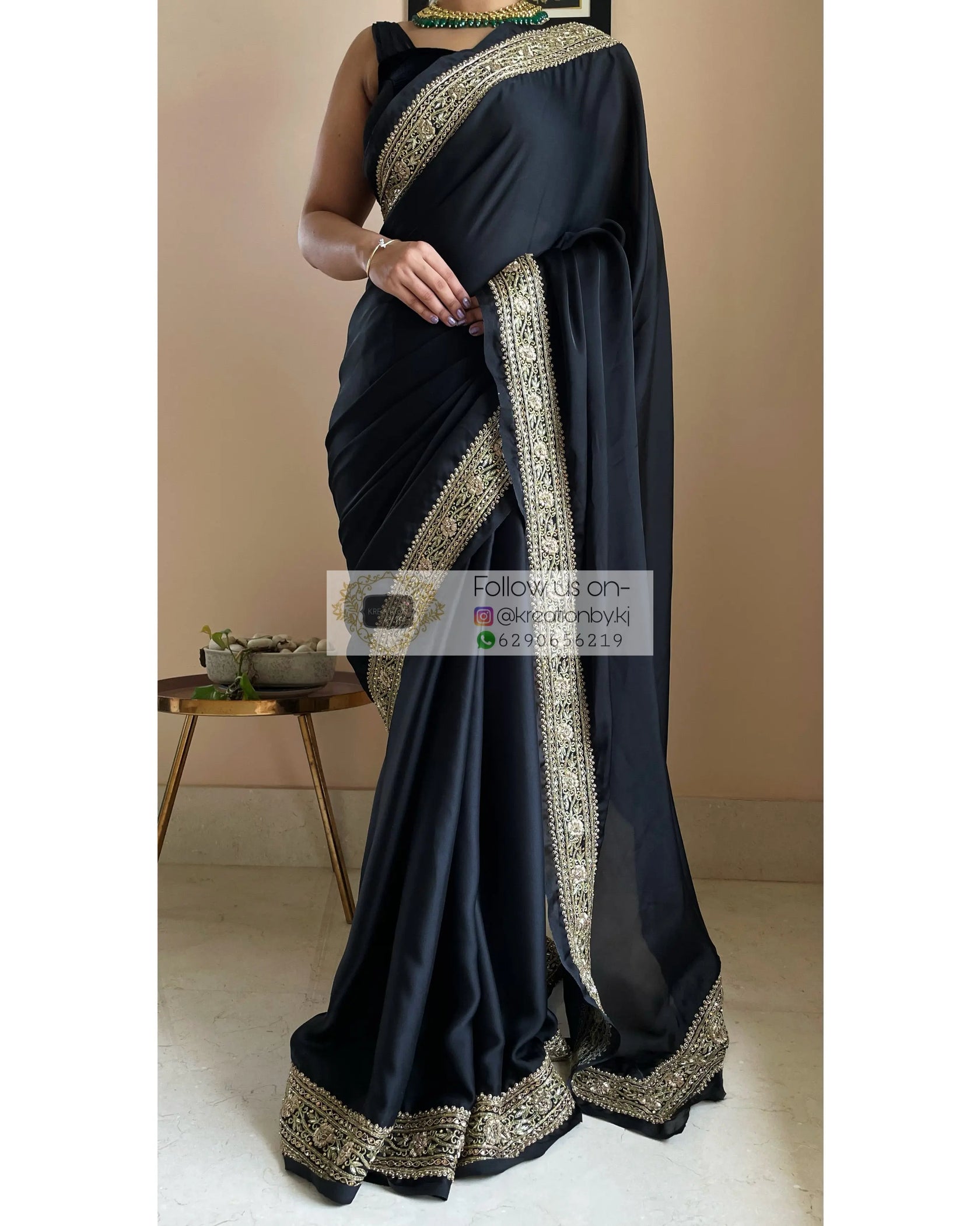 Black Zarina Saree – kreationbykj