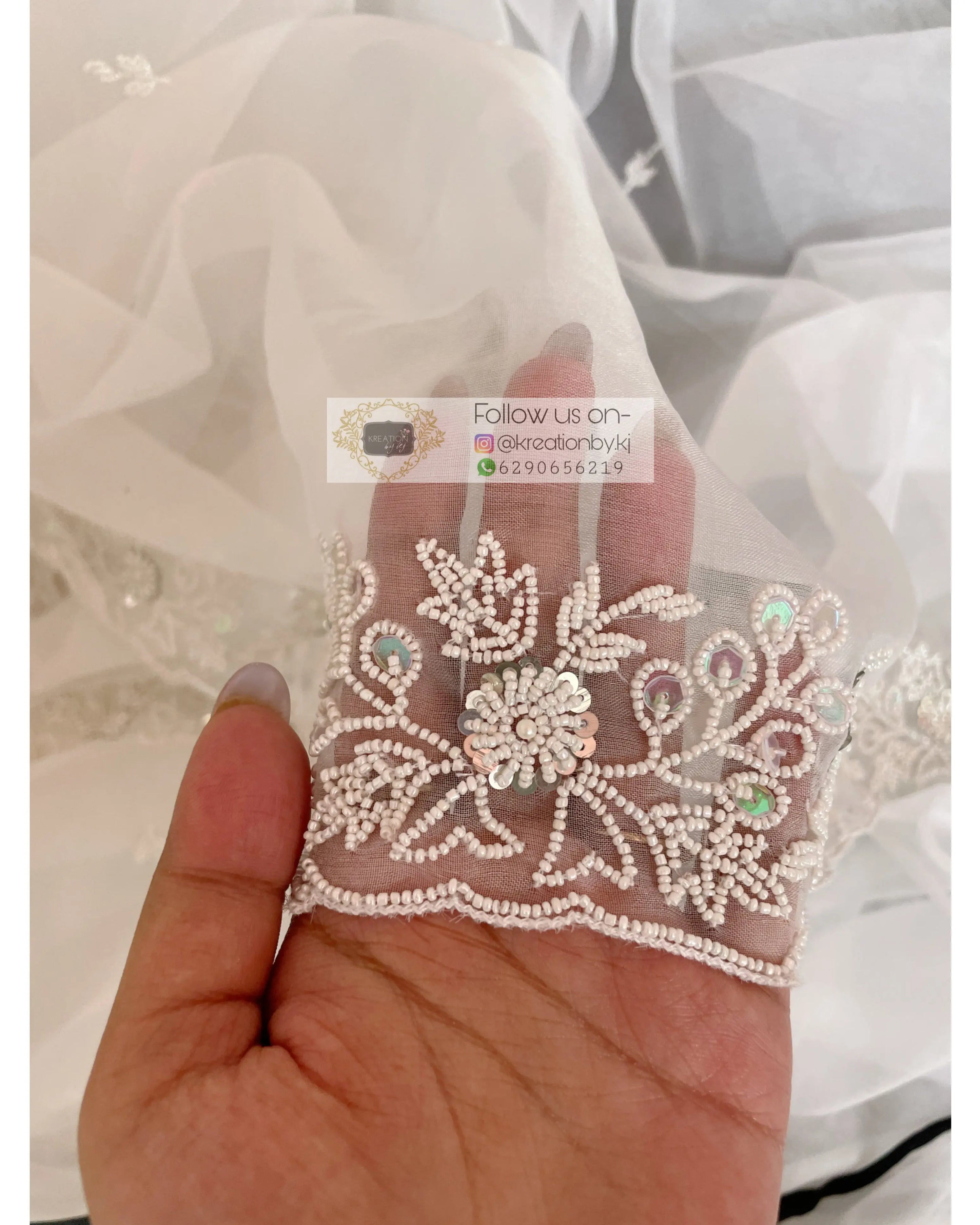 Hansini Handembroidered Organza Saree – kreationbykj