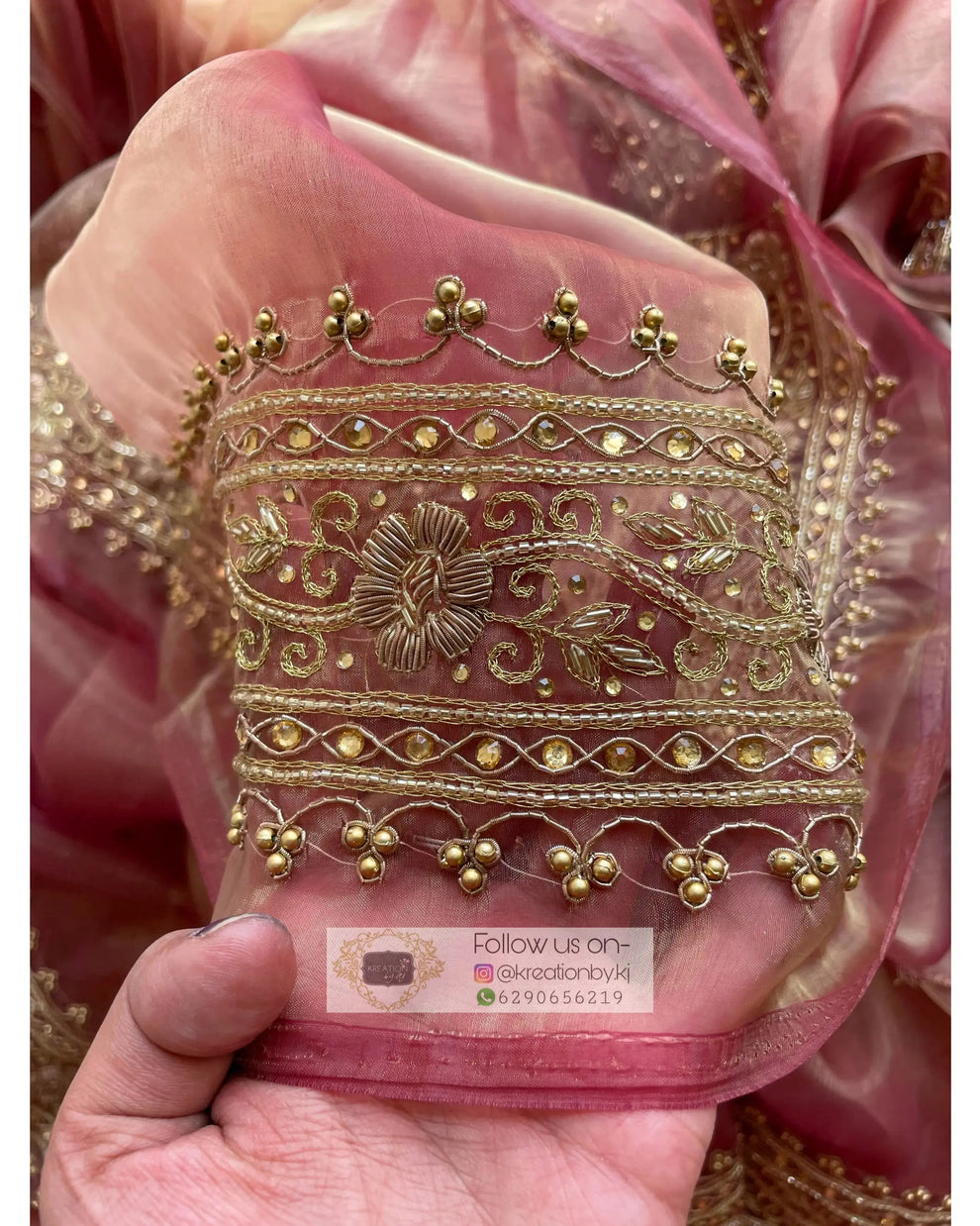 Rose Beige Zarina Saree – kreationbykj