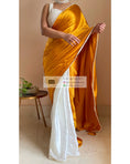 Sunny Side up Two in One Satin Saree – kreationbykj