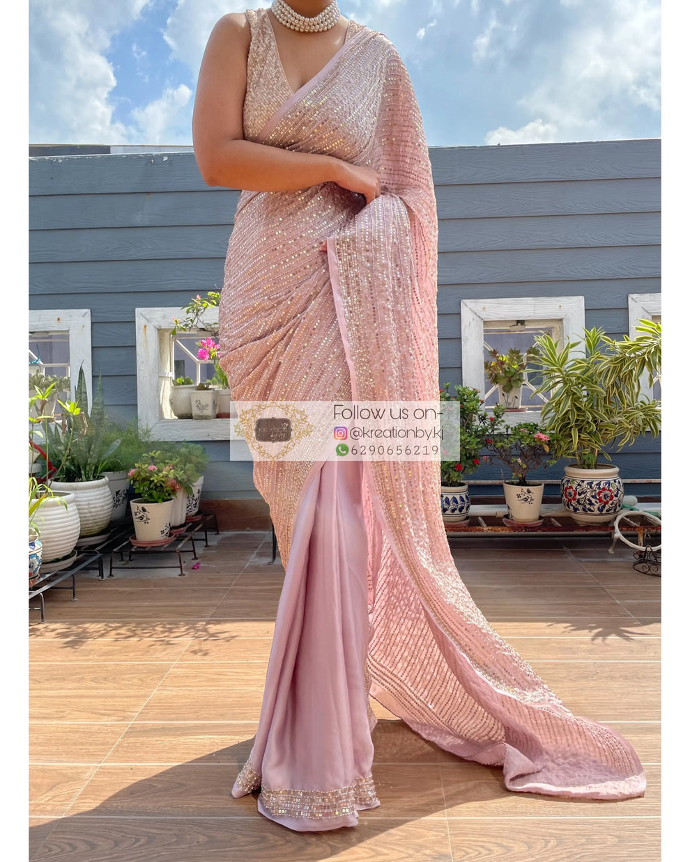 Lilac Chand Sifarish Saree – kreationbykj